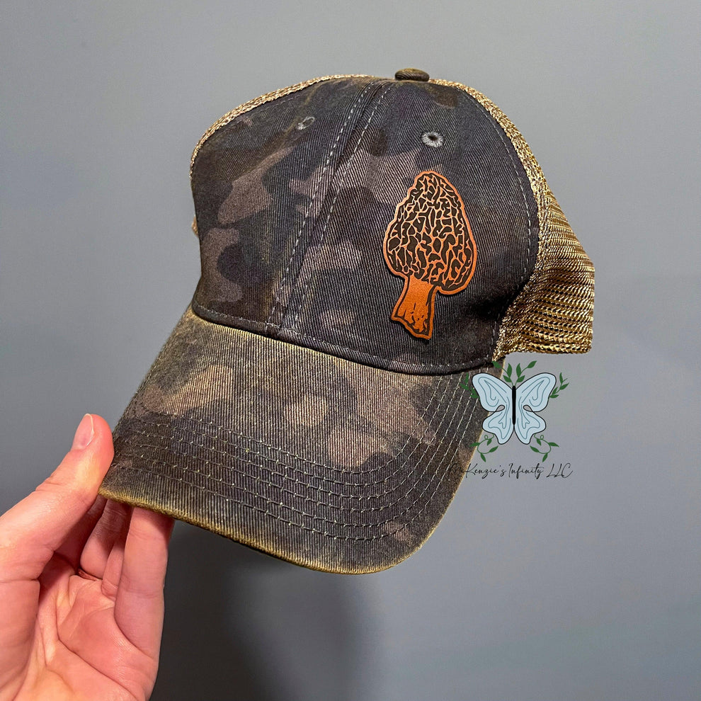 Women's Morel Mushroom Leather Patch Legacy Old Favorite Trucker Hat/C ...